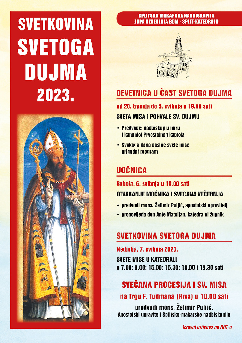 USUSRET SUDAMJI Devetnica i detaljan program proslave sv. Duje ...