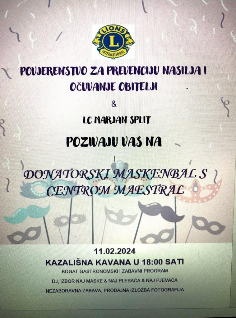 Humanitarni maskenbal za Centar Maestral | Dalmatinski portal