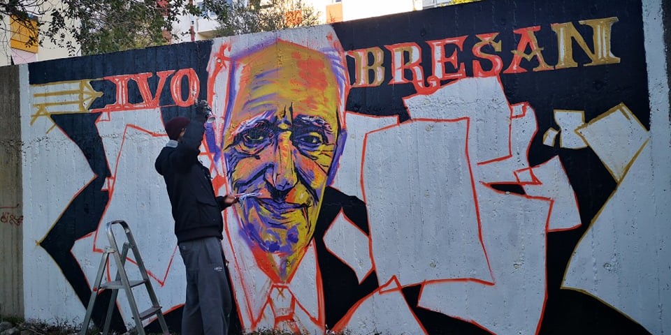 RAD MARKA SVRAKE Mural s likom velikog šibenskog autora Ive Brešana na ...