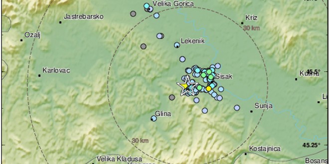 BANOVINA Ponovno potres kraj Siska | Dalmatinski portal