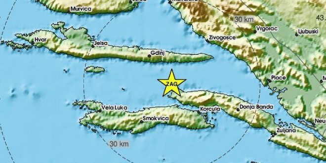 Slab potres kod Pelješca | Dalmatinski portal